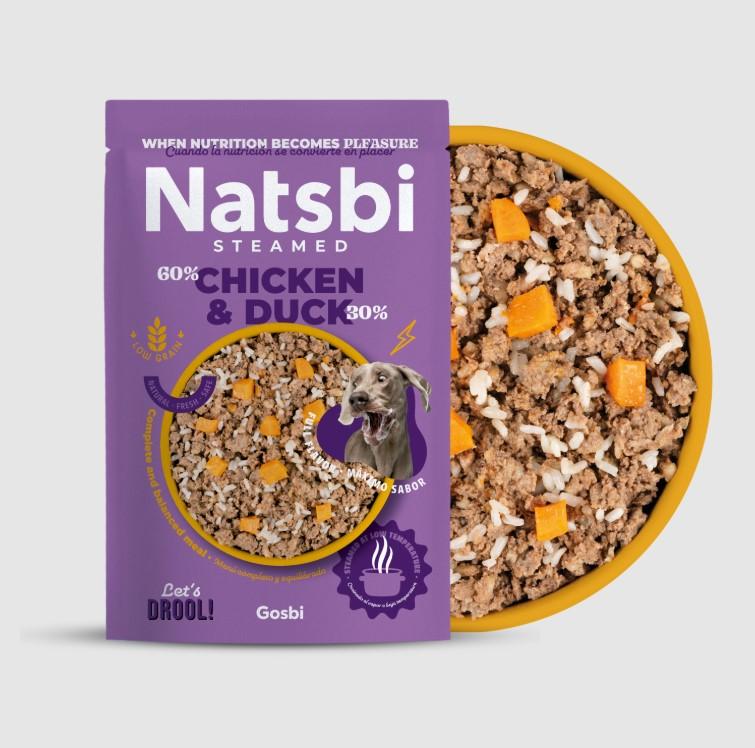 אוכל מאודה טבעי לכלבים 500 גרם נטסבי ברווז Natsbi duck natural dog food